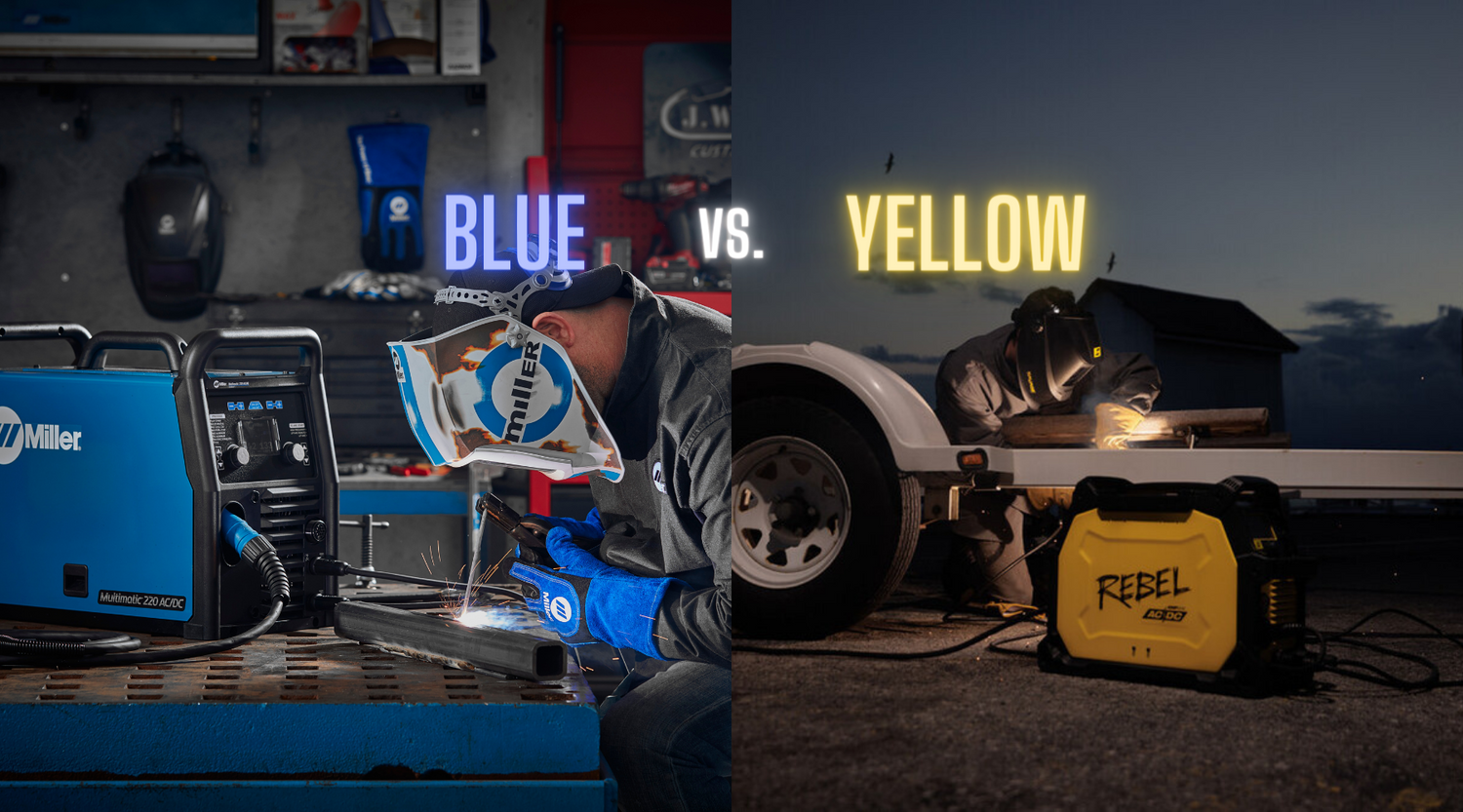 Miller 220 vs ESAB 205 - The Infamous Blue vs Yellow – Baker's Gas ...