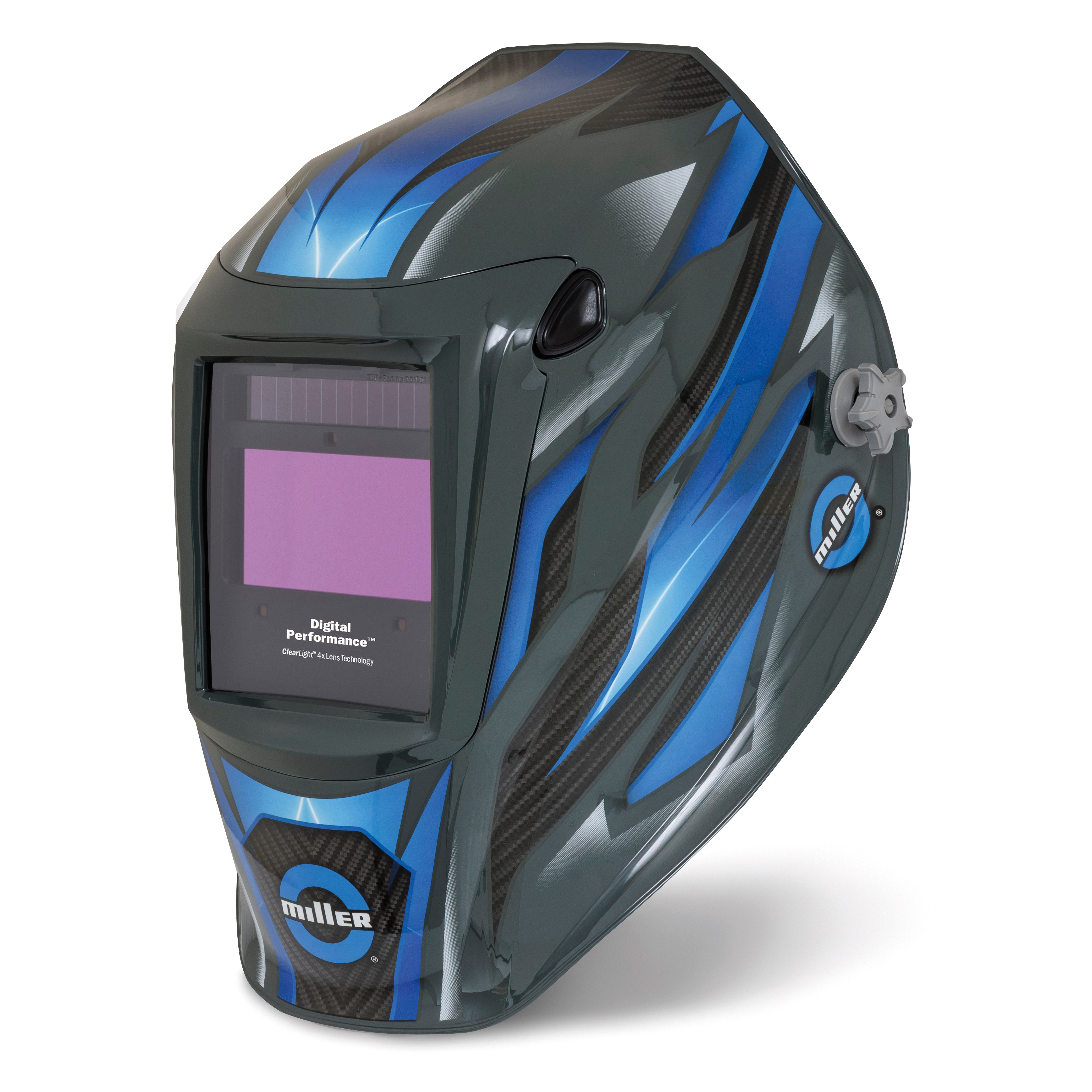 Miller Digital Performance Welding Helmet w/ Clear Light 4x, Carbon Ed ...