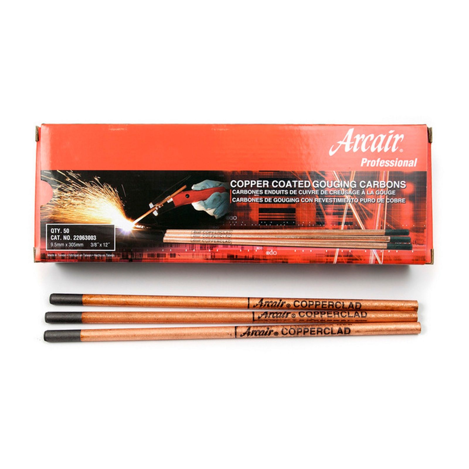 Arcair Carbon Arc Gouging Rod, 1/4" x 12", 50/pk - 22043003 – Baker's ...