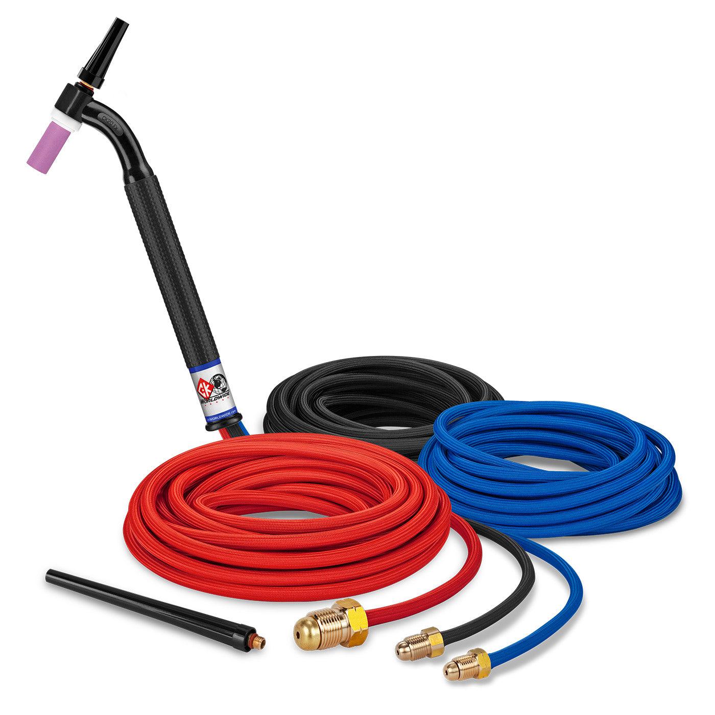 CK Worldwide 250A 3-Piece Water Cooled TIG Torch Package w/ Super-Flex ...