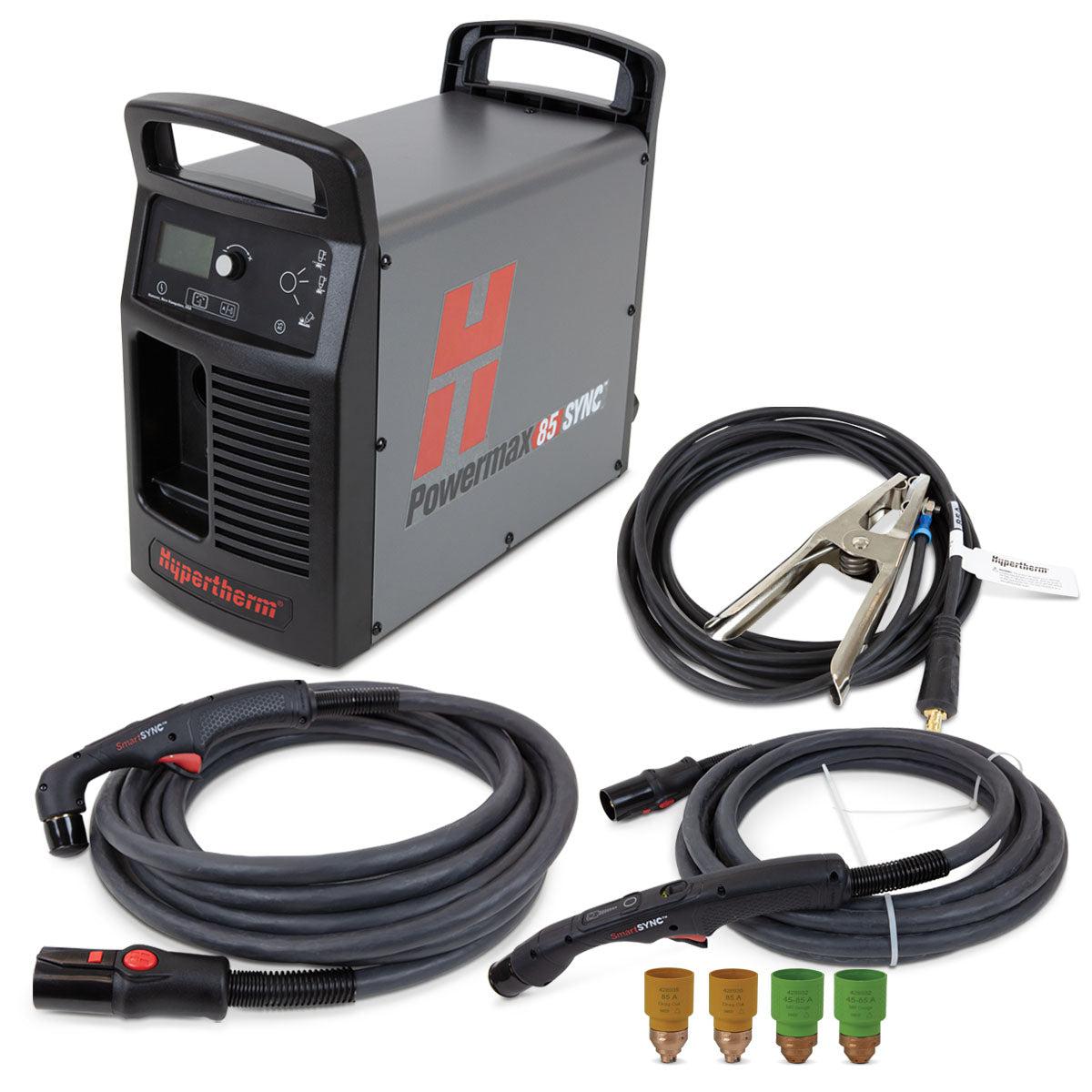 Hypertherm Powermax 85 SYNC w/ 75 & 15 Degree Hand Torch 25' - 087187 ...