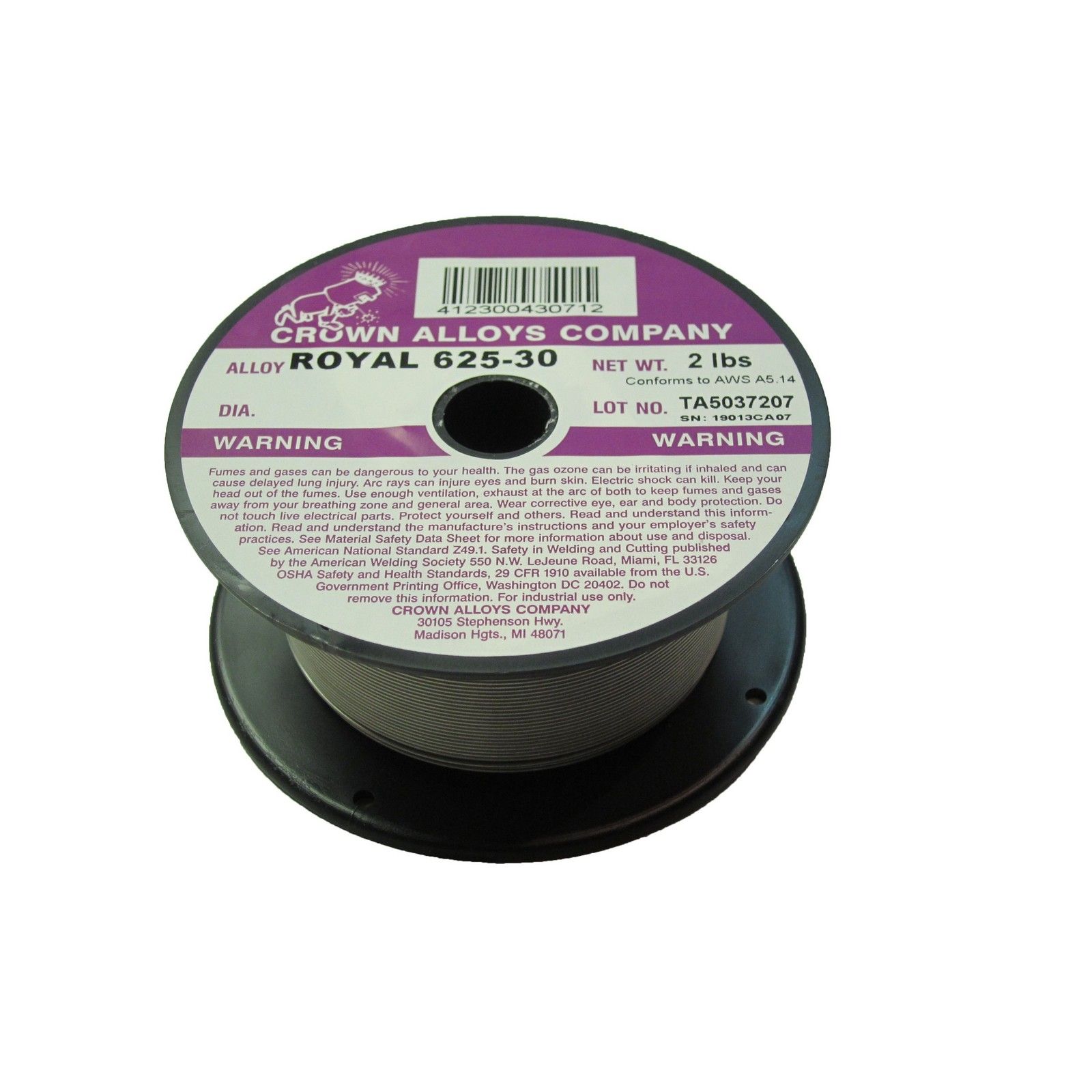 Crown Alloys ROYAL 625-30 .035" MIG Wire, 2# - RS625/1F – Baker's Gas ...