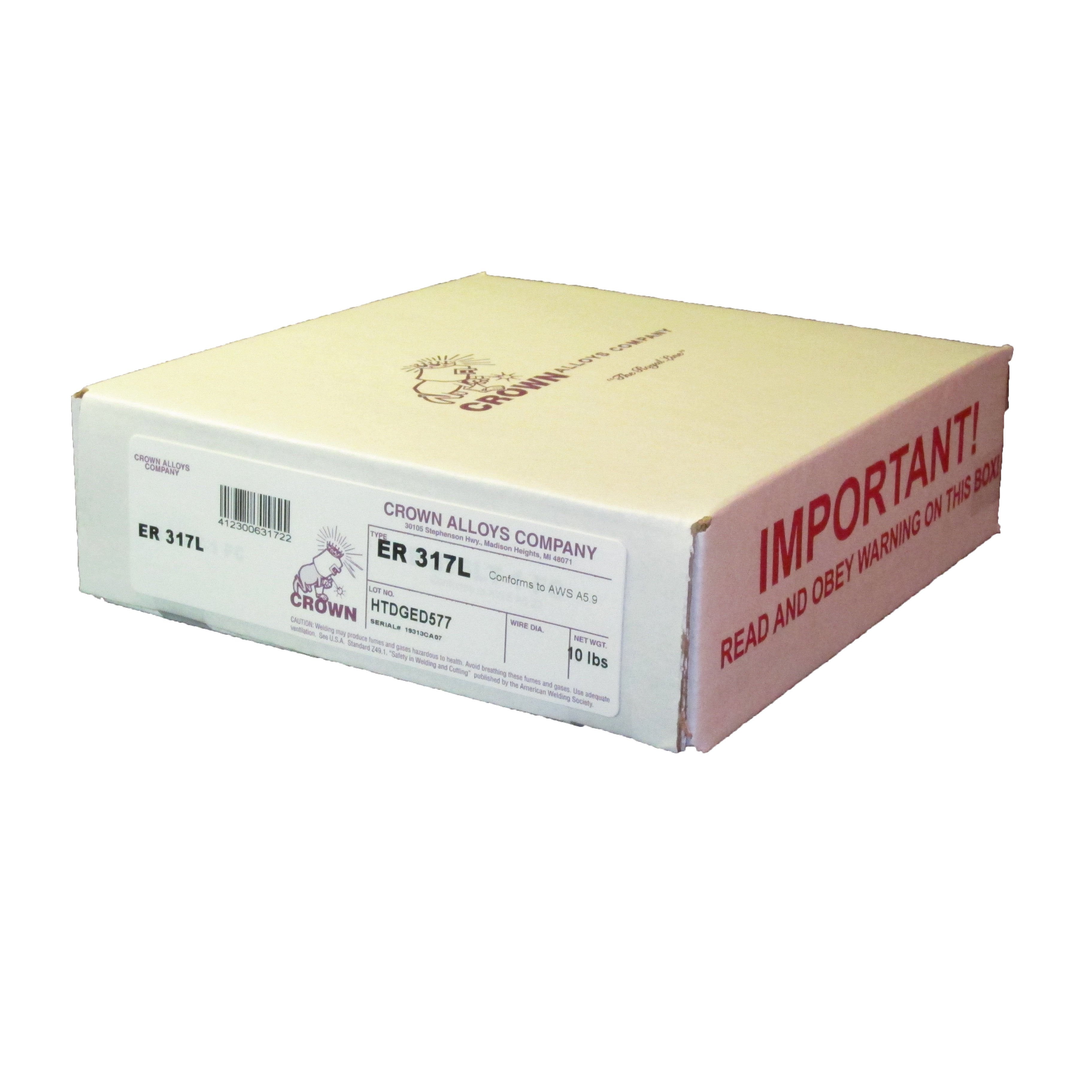 Crown Alloys ER 317L - .045x8" MIG Welding Wire 11lb Spool - SS317/2XG ...